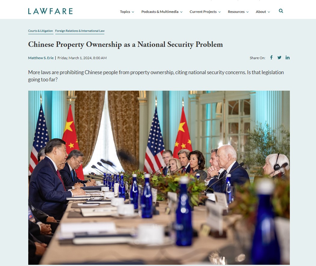 Chinese Property Ownership as a National Security Problem | China, Law ...